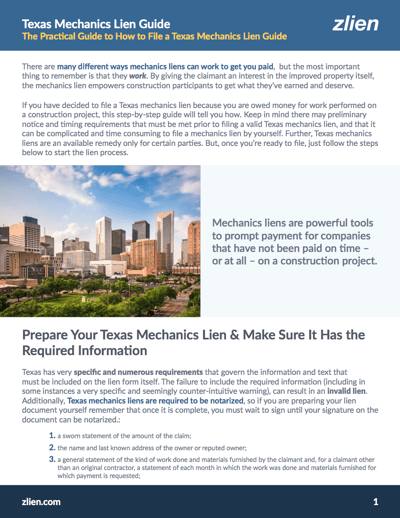 How To File a Texas Mechanics Lien Guide - Notices, Liens, & Getting Paid
